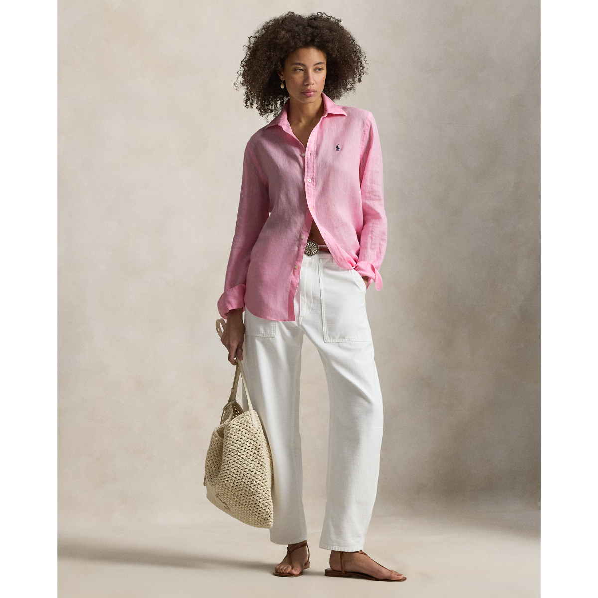 RALPH LAUREN Ralph Lauren Classic Fit Linen Shirt with Embroidered Pony
